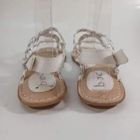 boc | Shoes | Boc Born Sandals White Silver Woven Open Toe Flats Womens ...